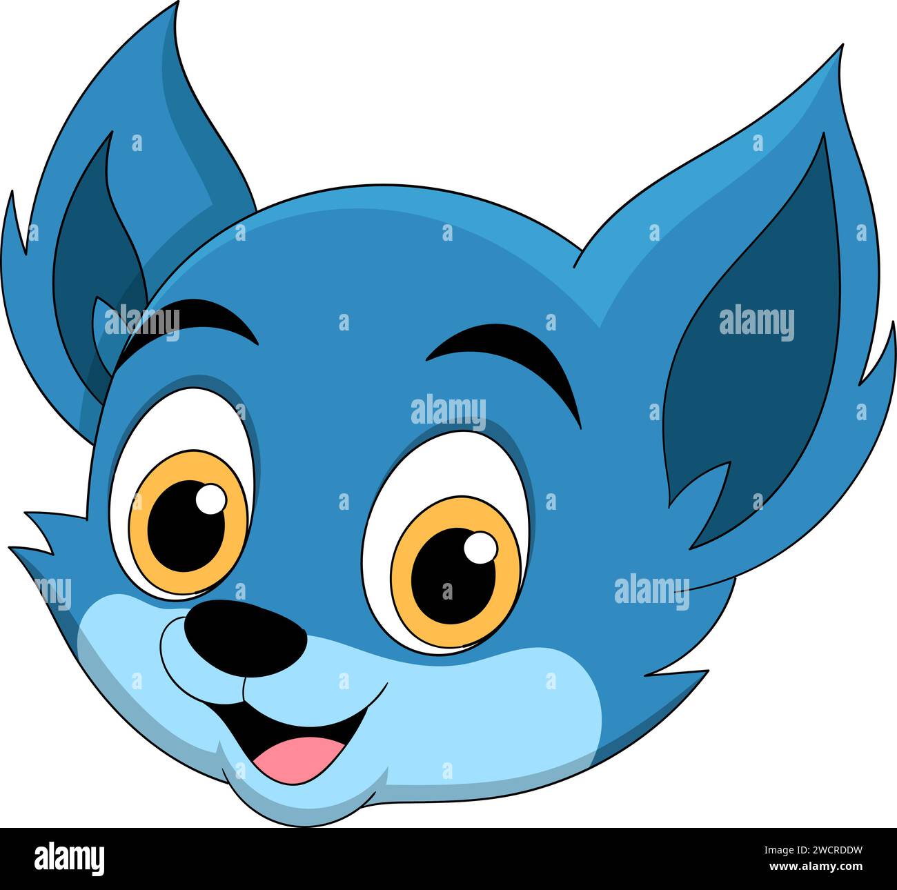 a blue-furred wolf with a cheerful face Stock Vector Image & Art - Alamy