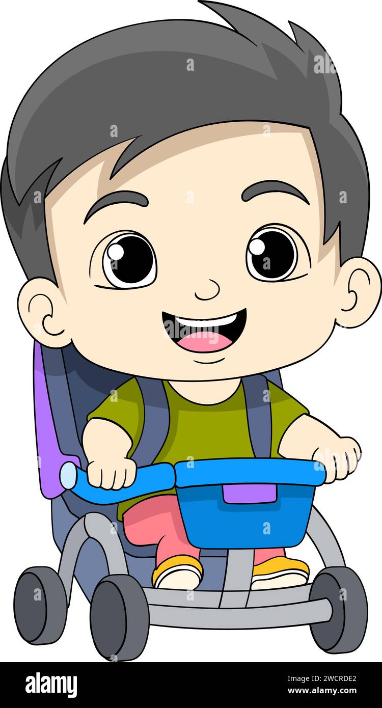 Baby stroller cartoon hi-res stock photography and images - Alamy