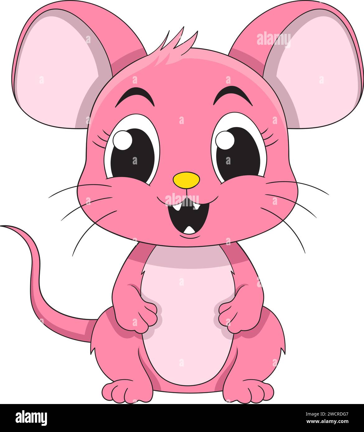 cute pink mouse character with wide ears Stock Vector Image & Art - Alamy