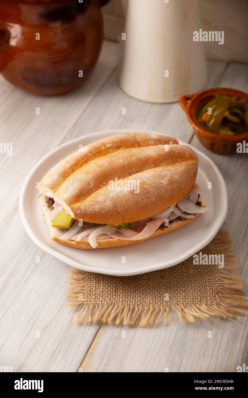 Mexican ham sandwich, in Mexico it is called Torta de Jamon, it is the ...