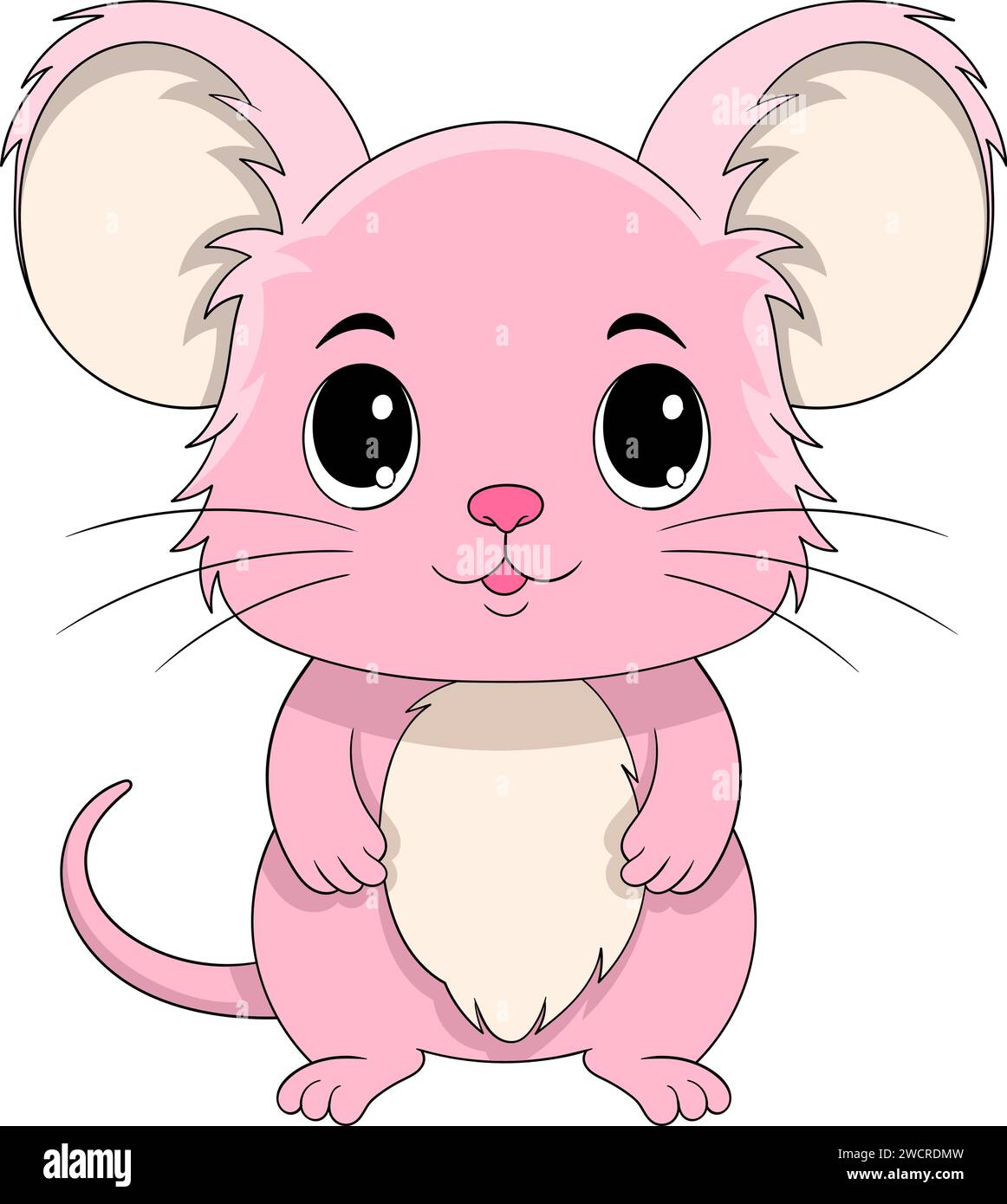 cute soft pink mouse character with wide ears Stock Vector Image & Art ...