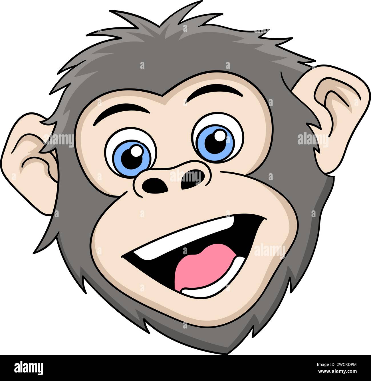 a monkey with a cheerful and funny face Stock Vector Image & Art - Alamy