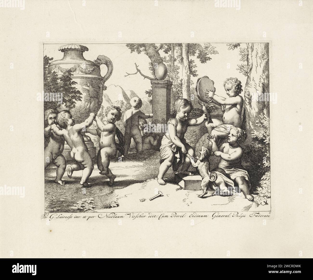 Dancend in Musicerende putti, Anonymous, After Gerard de Lairesse, c ...