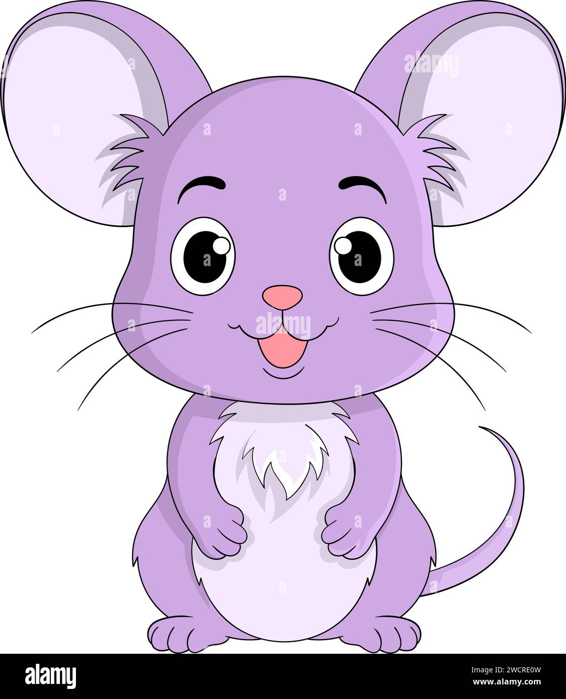 cute purple mouse character with wide ears Stock Vector Image & Art - Alamy