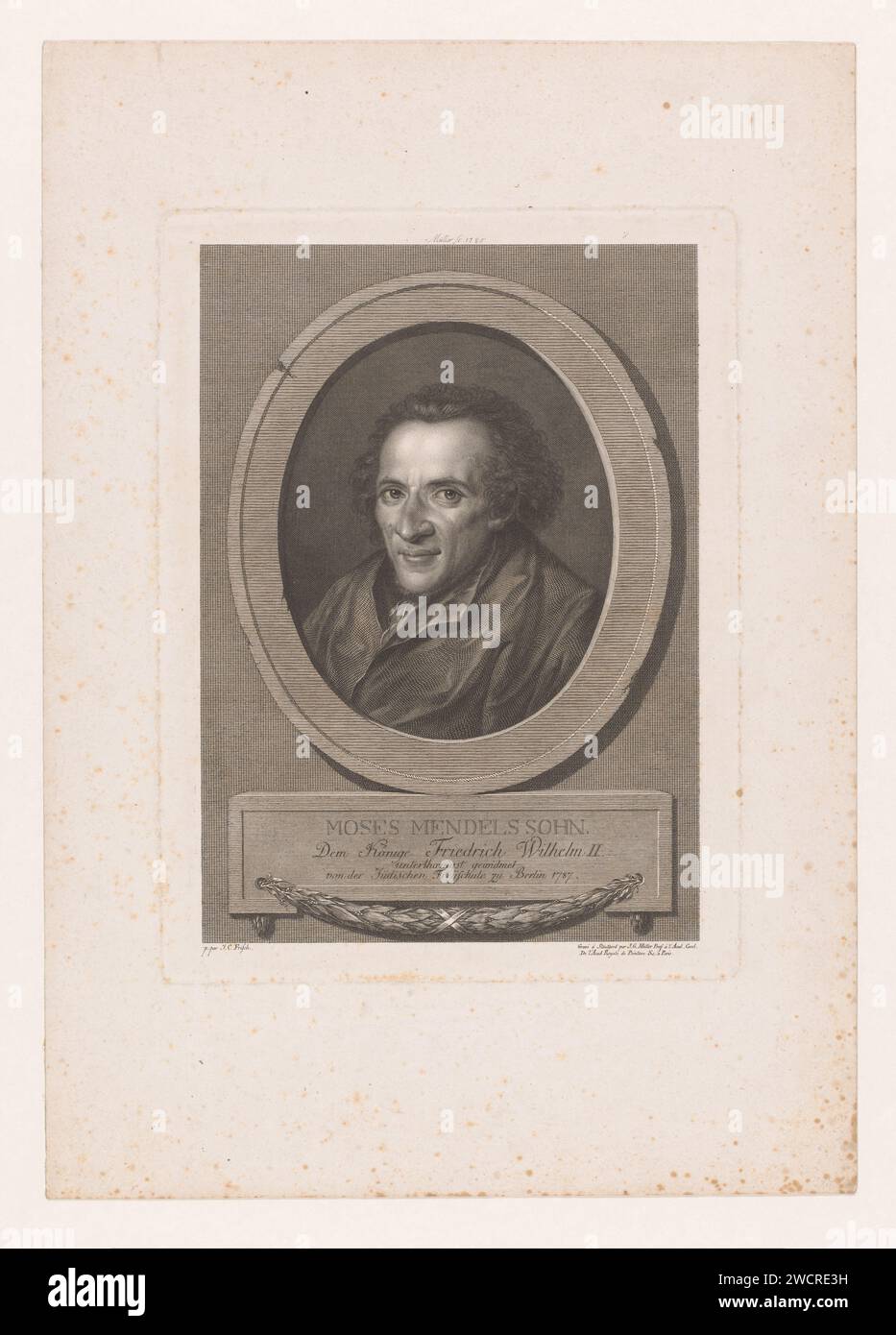 Portrait van Moses Mendelssohn, Johann Gotthard Müller, anus Johann ...