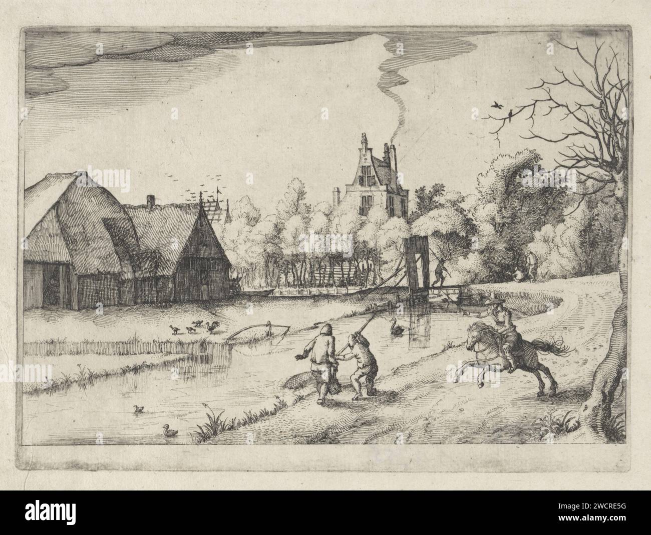 Landhuis and Boomgaard by Jan Daimen, near Sloterdijk, Claes Jansz ...