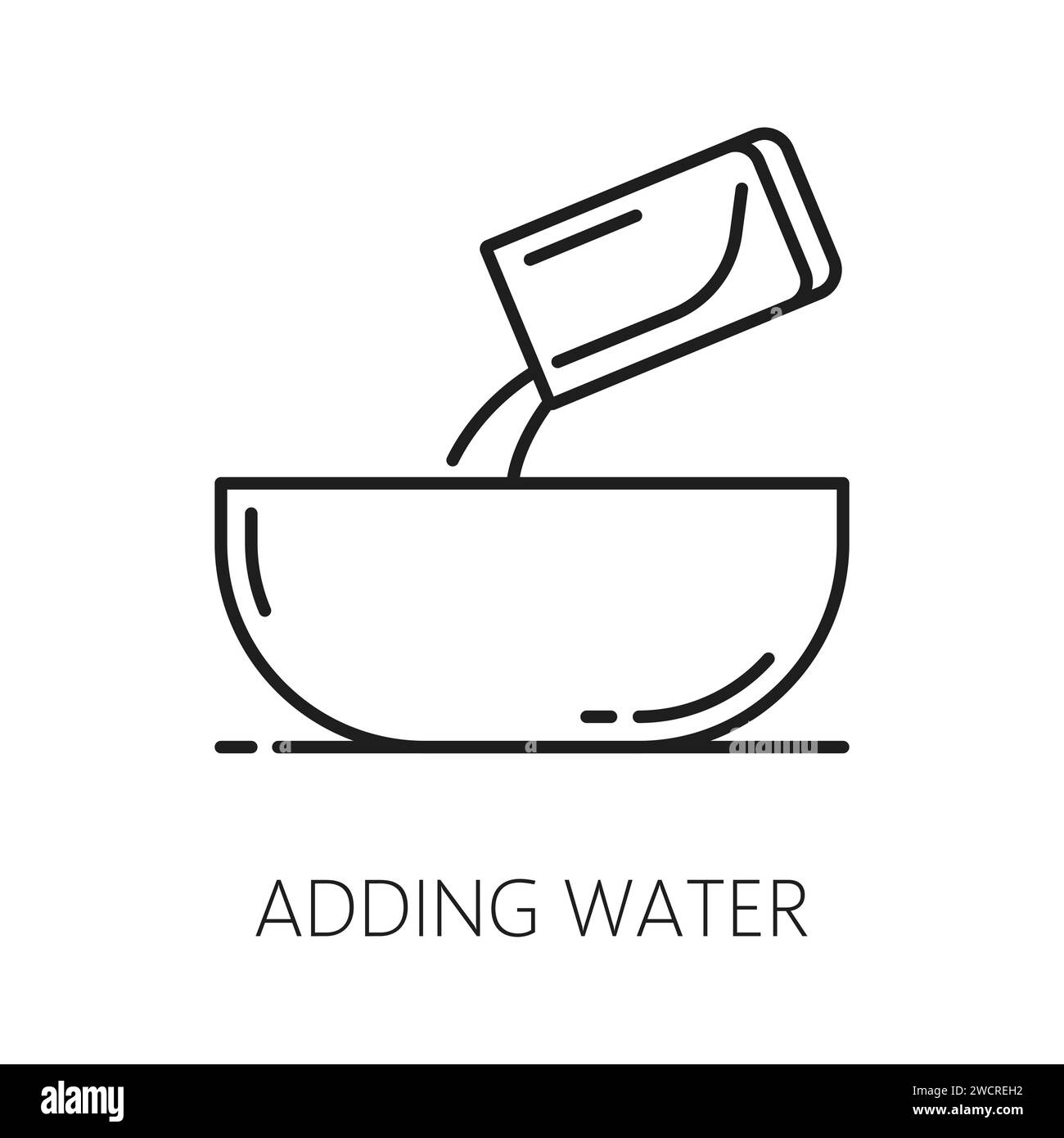 Adding water baking ingredient icon, bakery product, cooking bread ...