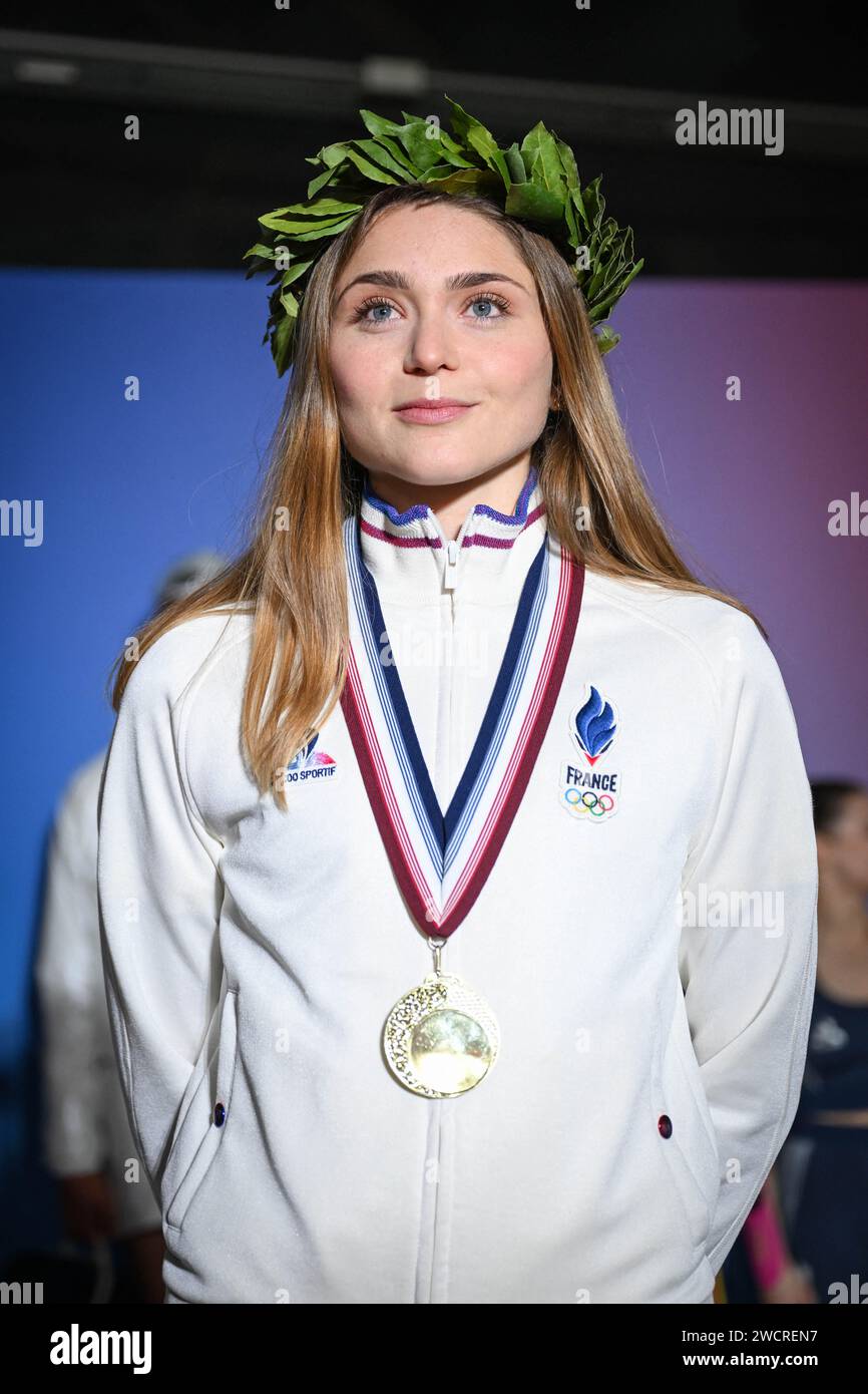 Paris, France. 16th Jan, 2024. Jade Marechal, French fencer during the ...