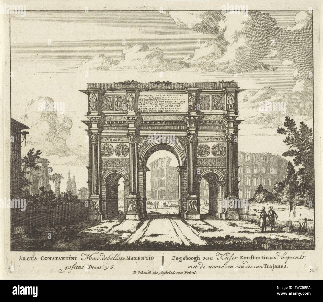 Boog van Constantijn with the Colosseum in the background, Anonymous ...