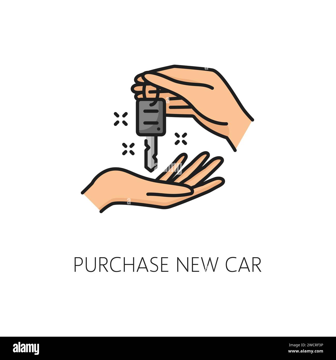 New car dealership, auto dealer company outline icon. Vehicle buy ...