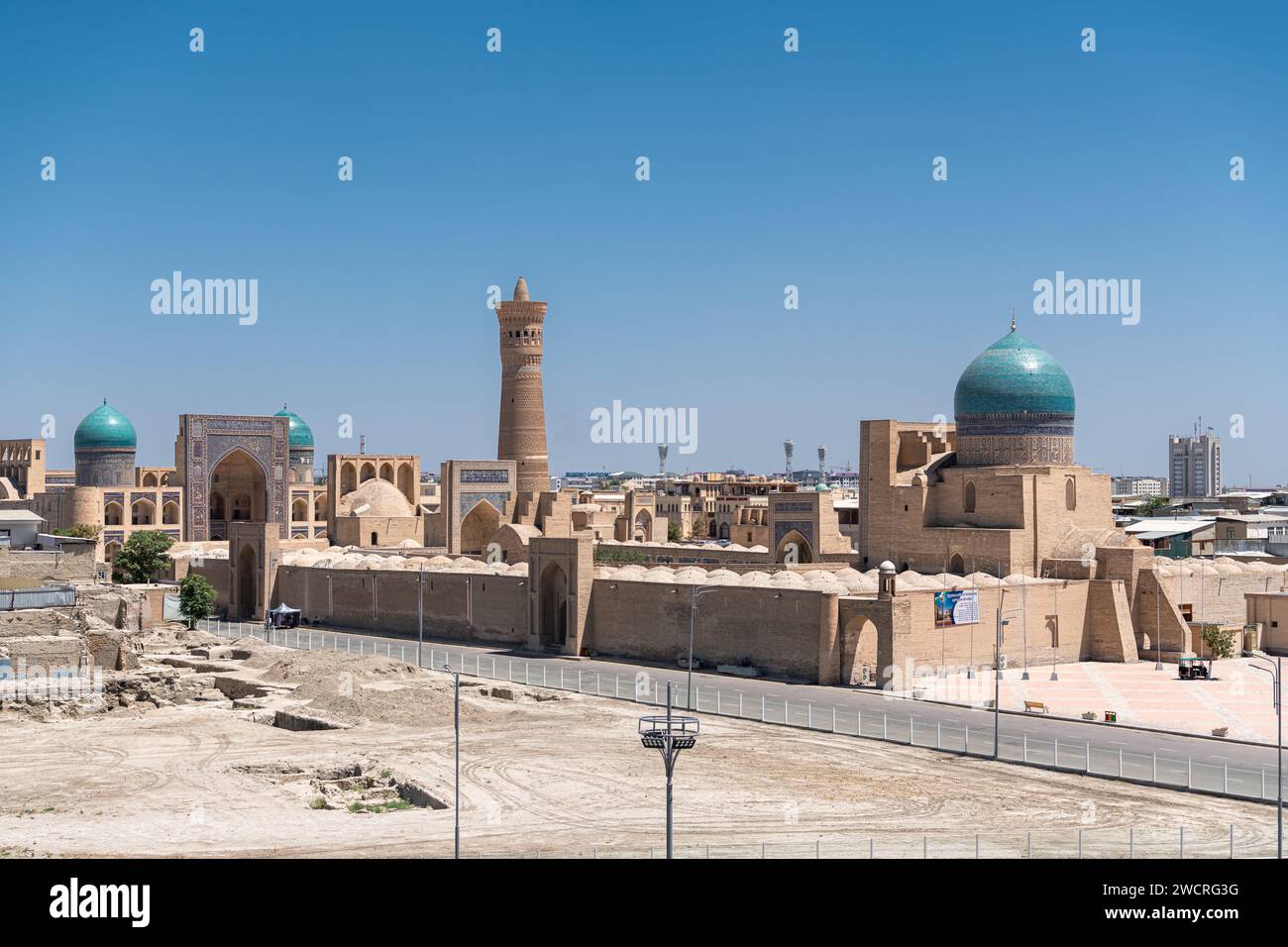 JUNE 27, 2023: Panorama of Bukhara, Uzbekistan. Aerial view of Kalan ...