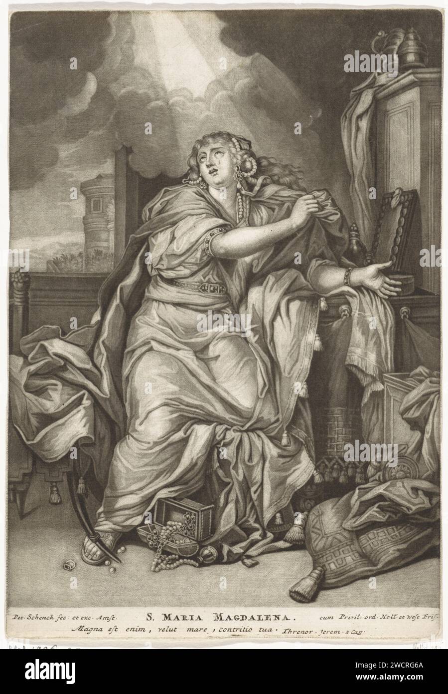 H. Maria Magdalena, Pieter Schenk (I), after Charles Le Brun, 1670 ...