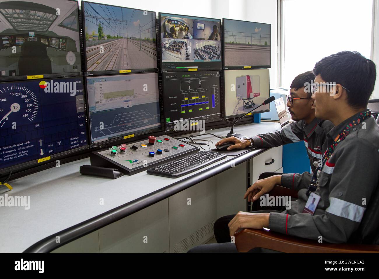 Bandung, West Java, Indonesia. 17th Jan, 2024. Officers gives ...