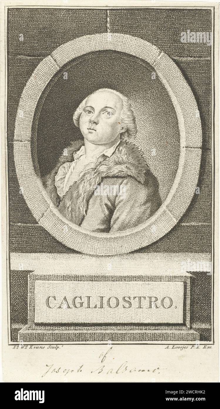 Portret Van Alessandro Cagliostro, Sophia Wilhelmina Evans, 1782 - 1816 ...