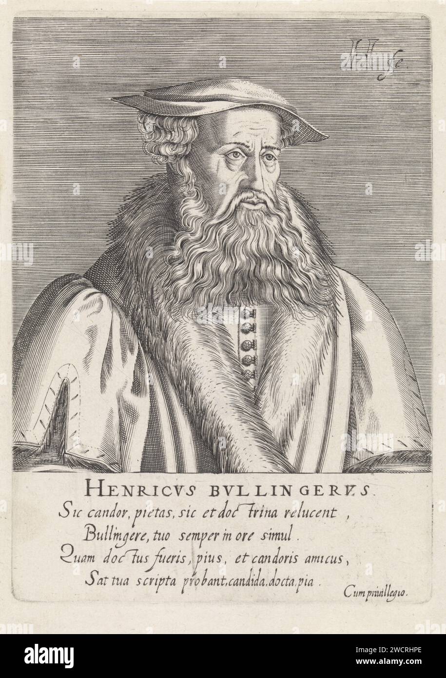 Portrait of Johann Heinrich Bullinger, Hendrick Hondius (I), 1599 print ...