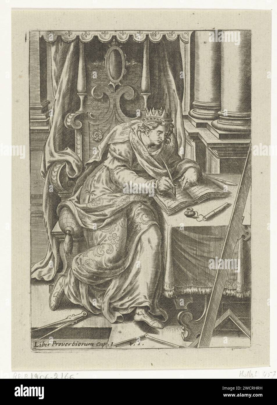 King Solomon writes the Bible book Proverbs, Abraham de Bruyn, after ...