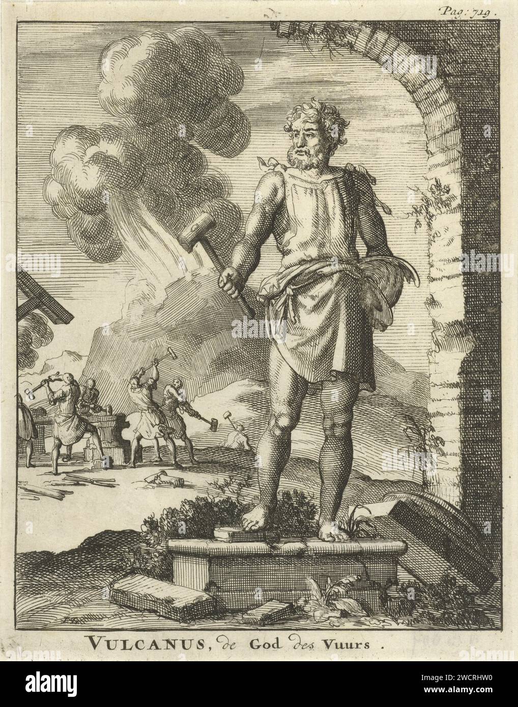 Statue of Vulcanus, Jan Luyken, 1686 print Print at the top right ...