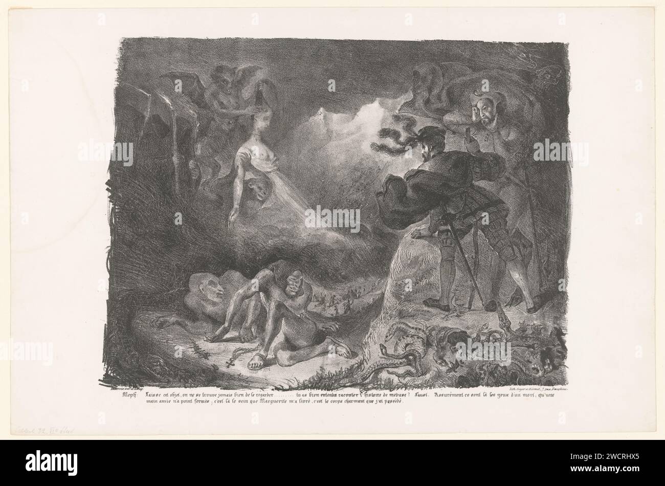 Faust sees a appearance of Grietje on the Blocksberg, Eugène Delacroix ...