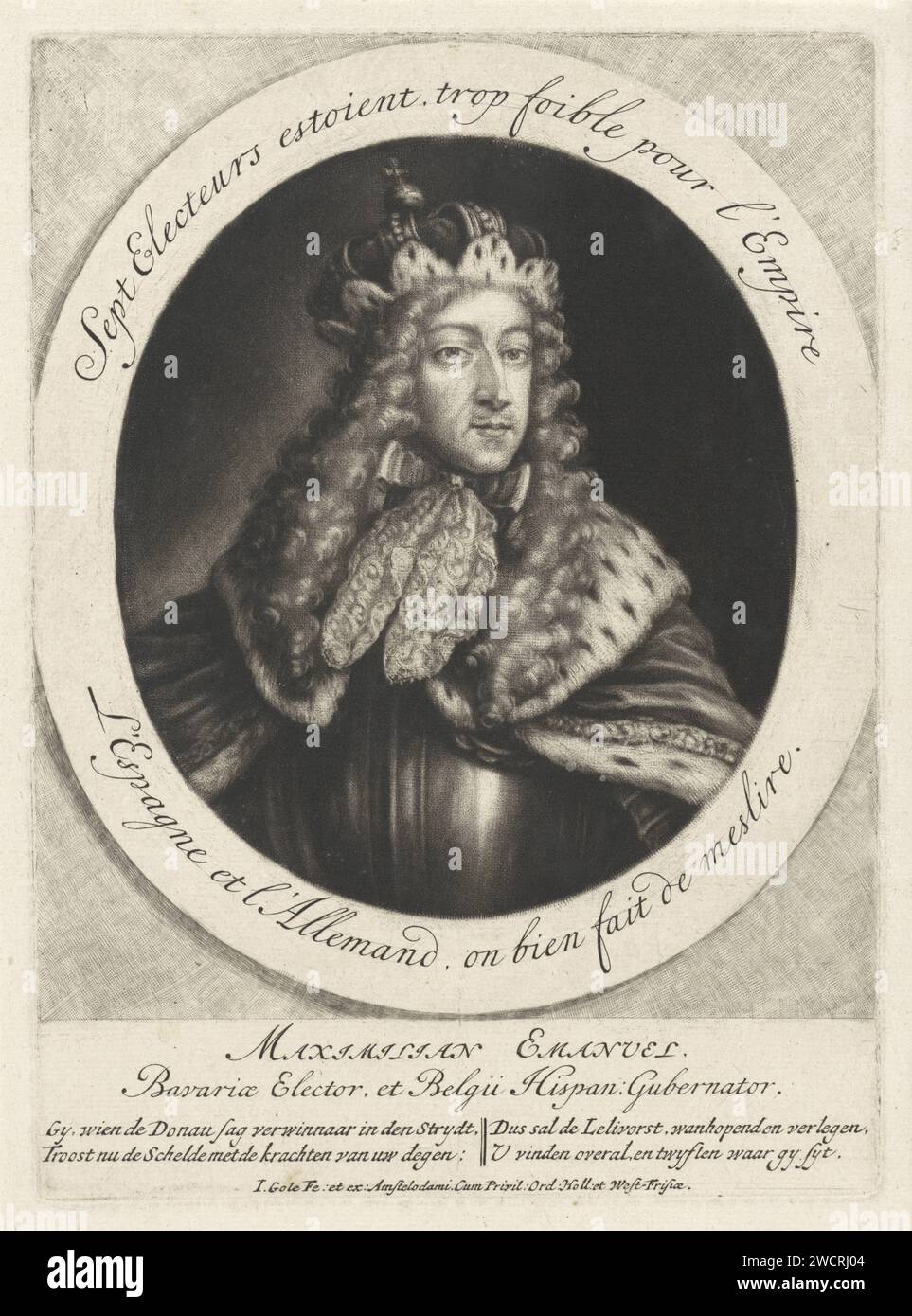 Portrait of Maximilian Emanuel II, Jacob Gole, 1677 - 1724 print ...