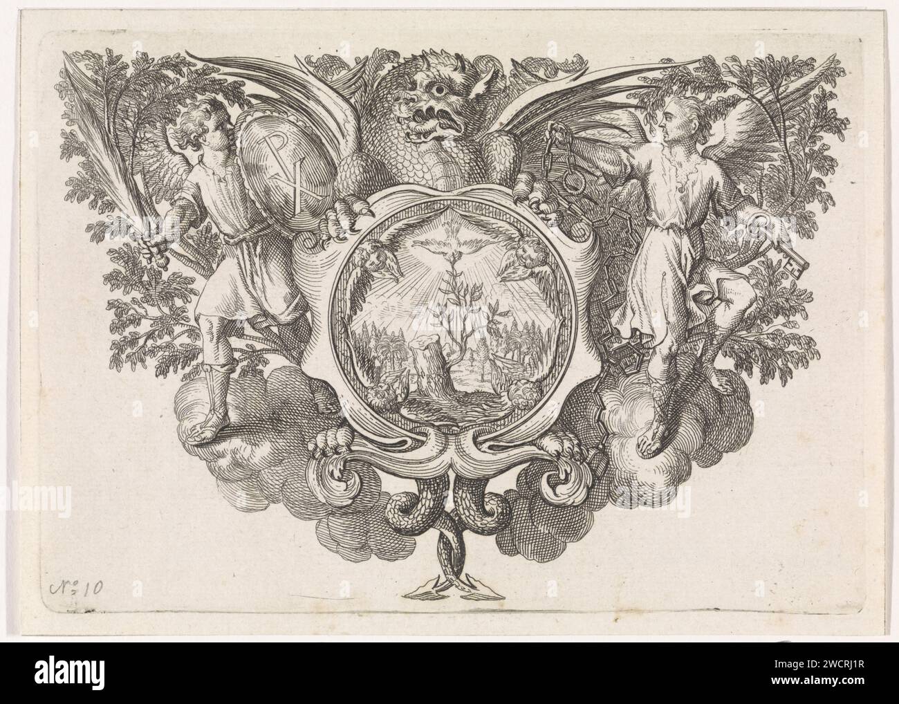 Tree stump with new loot above which the pigeon of the Holy Spirit ...