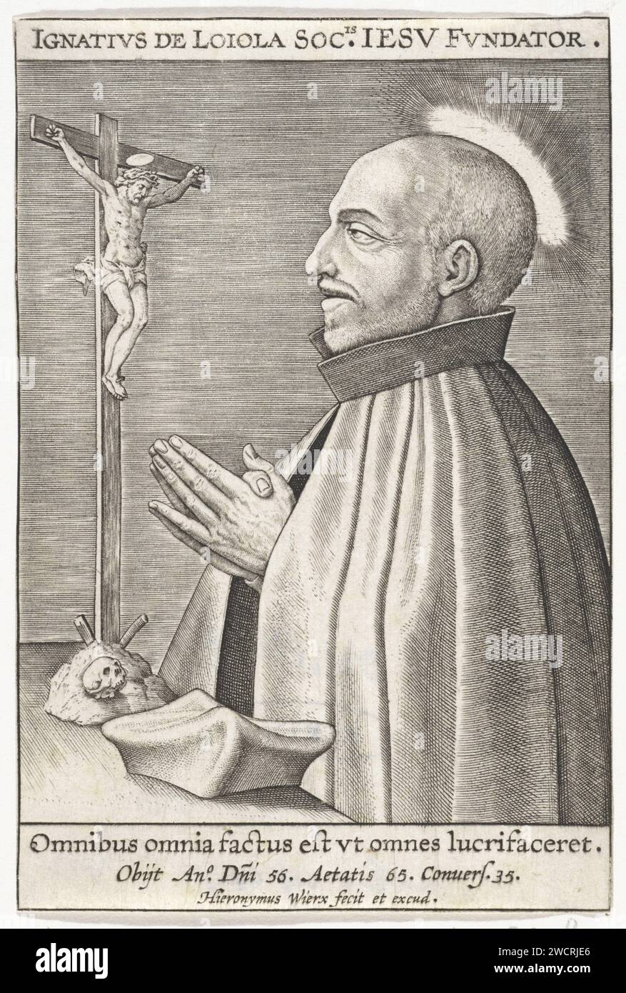 Portret van Ignatius van Loyola, Jerome Wierix, 1563 - before 1619 print Portrait of Ignatius of ...