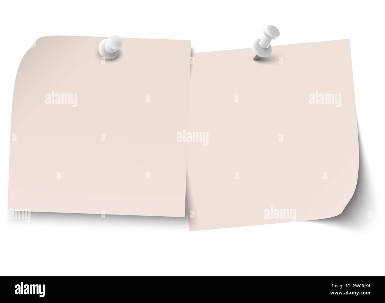 eps vector illustration with business little sticky notes in a row with ...