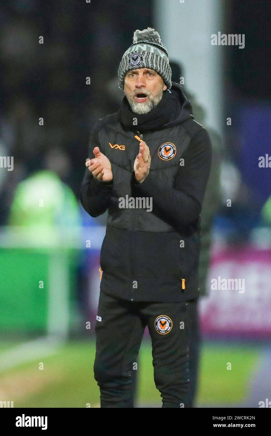 Eastleigh, UK. 16th Jan, 2024. Newport County Manager Graham Coughlan ...