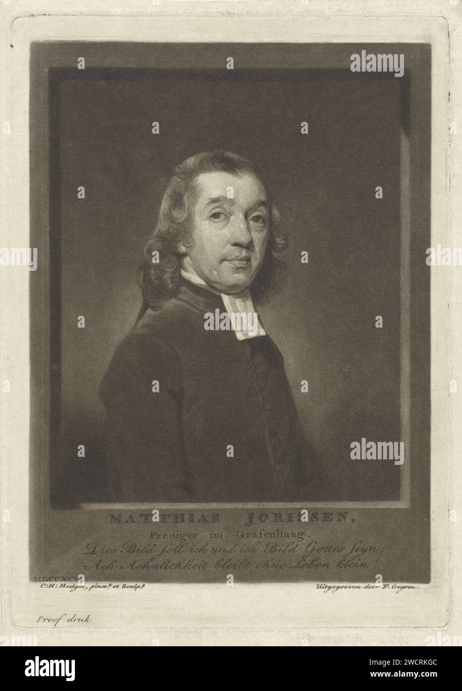 Portrait of the poet and pastor Matthias Jorissen, Charles Howard ...