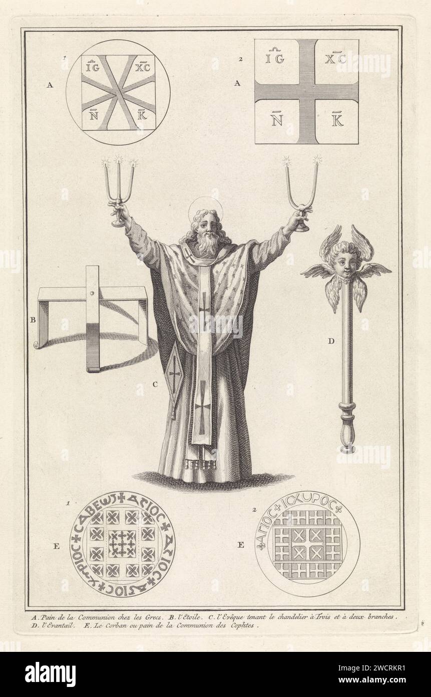 Greek Orthodox bishop with attributes from the Orthodox tradition ...