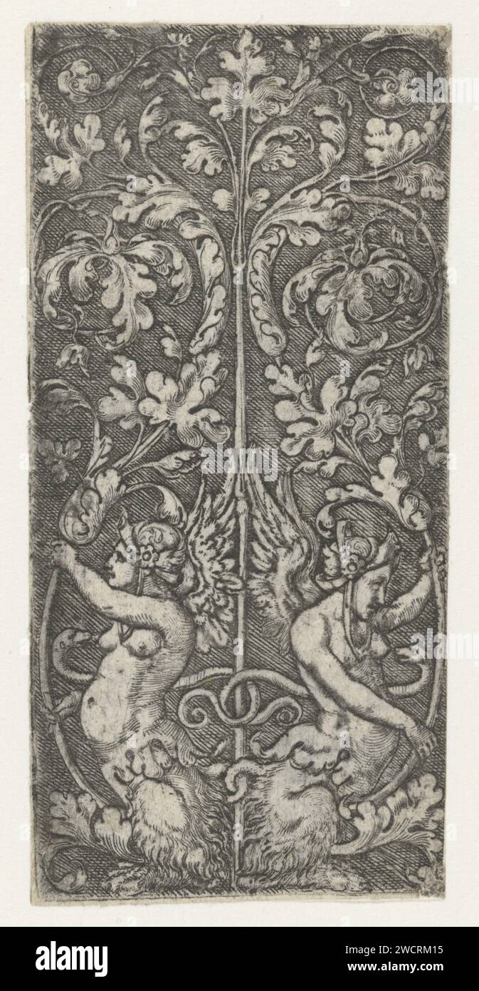Ornament with two sphinxes, 1520 - 1562 print Low Countries paper ...