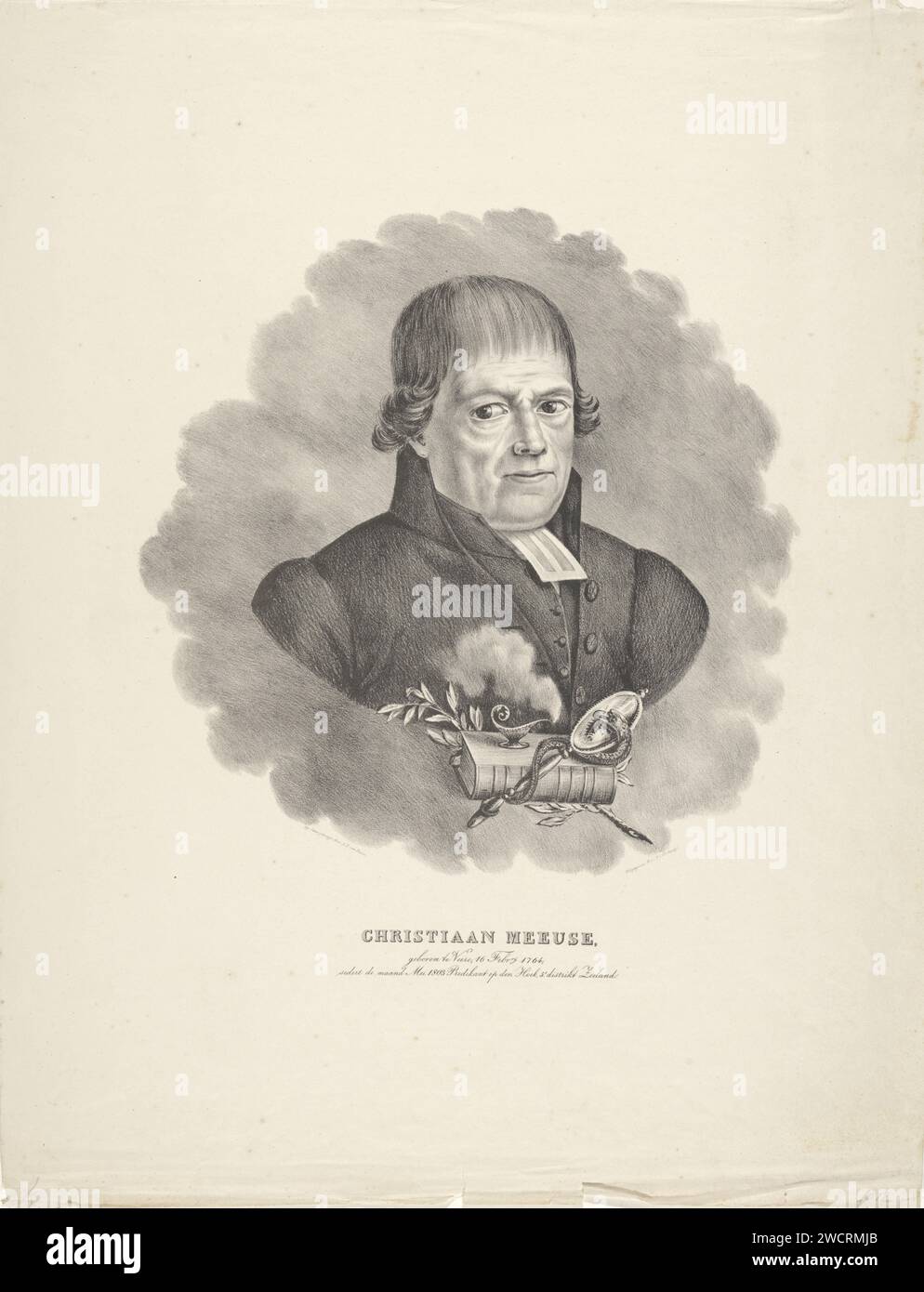 Portrait of pastor Christiaan Meeuse, Abraham Dirk van Boven, 1818 ...