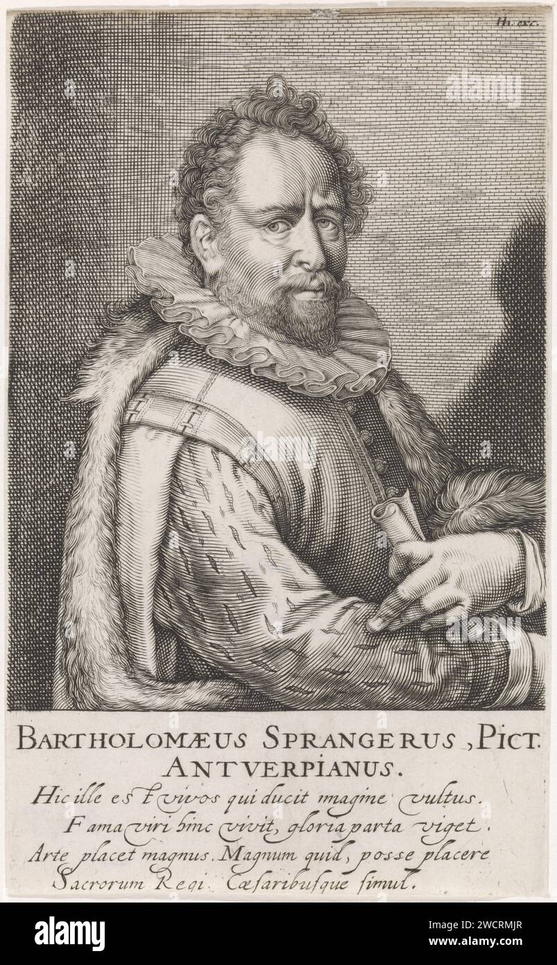 Portrait of Bartholomeus Spranger, Hendrick Hondius (I), 1610 print ...