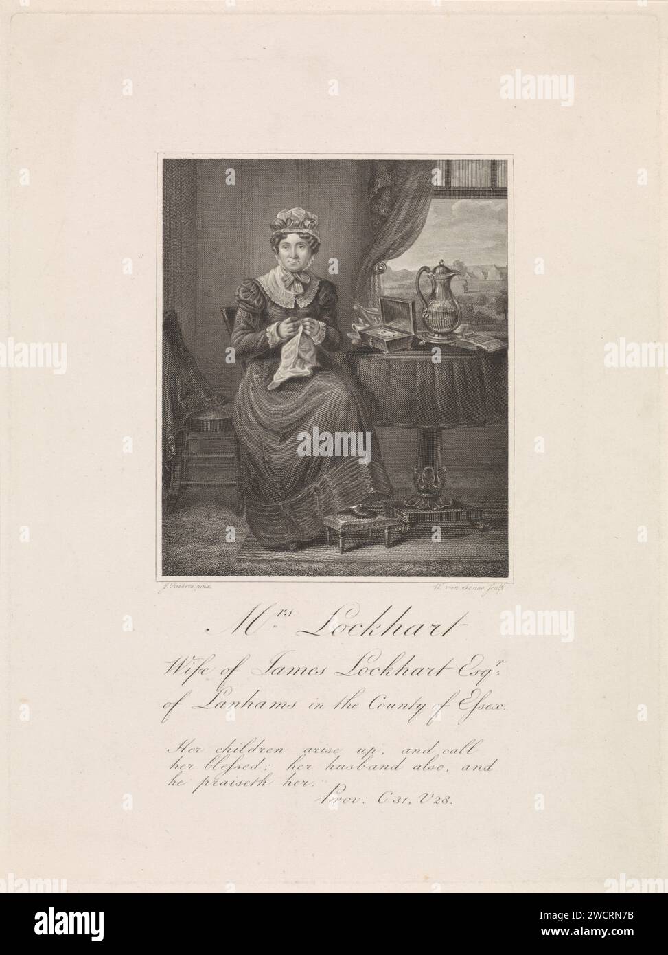 Portrait of Mrs. Lockhart, Willem van Senus, After Johannes Reekers (I ...