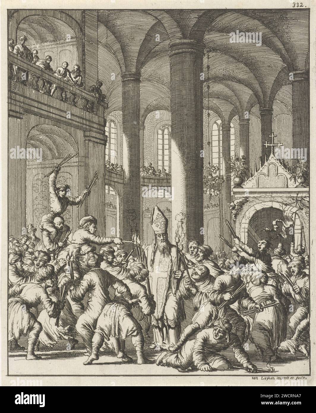 Handing out the holy fire during the Easter celebration in the Heilig ...