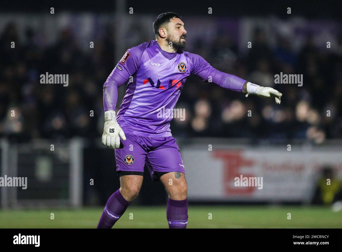 Eastleigh, UK. 16th Jan, 2024. Newport County goalkeeper Nick Townsend ...