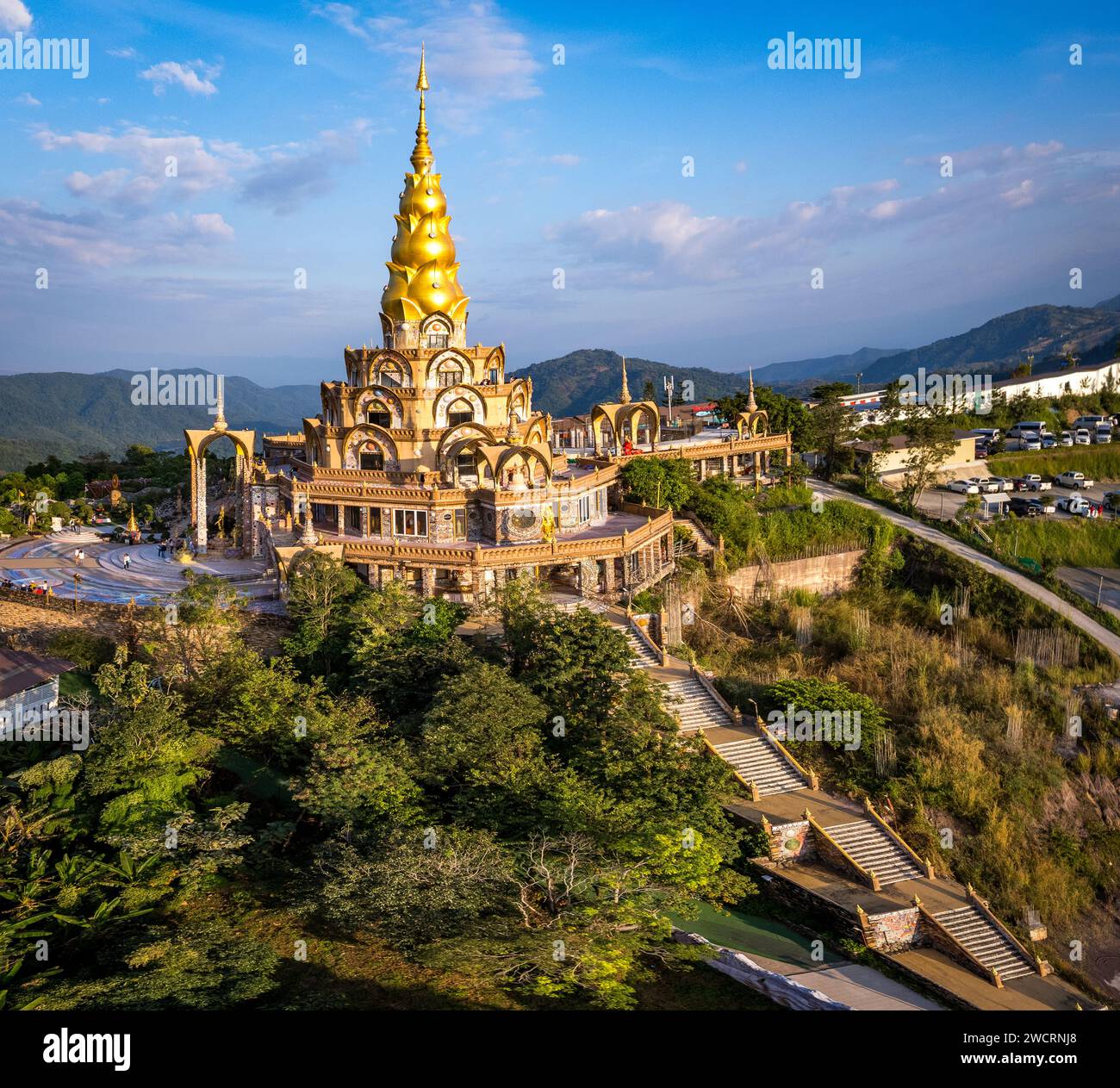 Aerial view of Wat Phra That Pha Sorn Kaew temple in Phetchabun ...