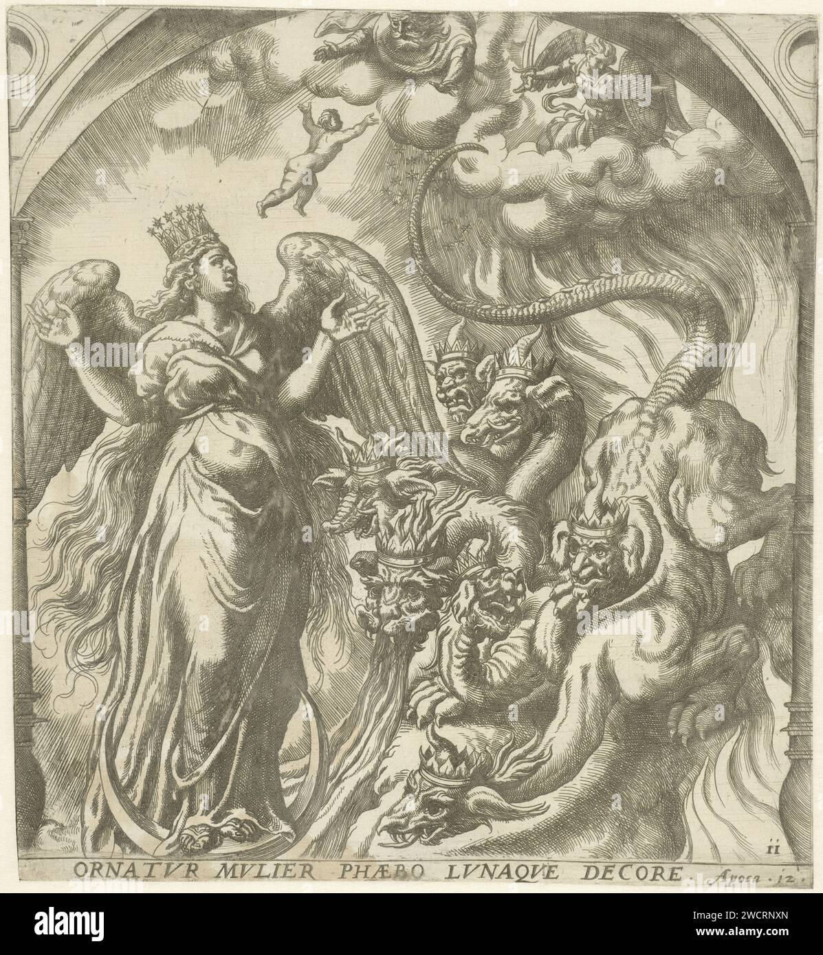 Appearance of the Apocalyptic woman and the seven -member dragon ...