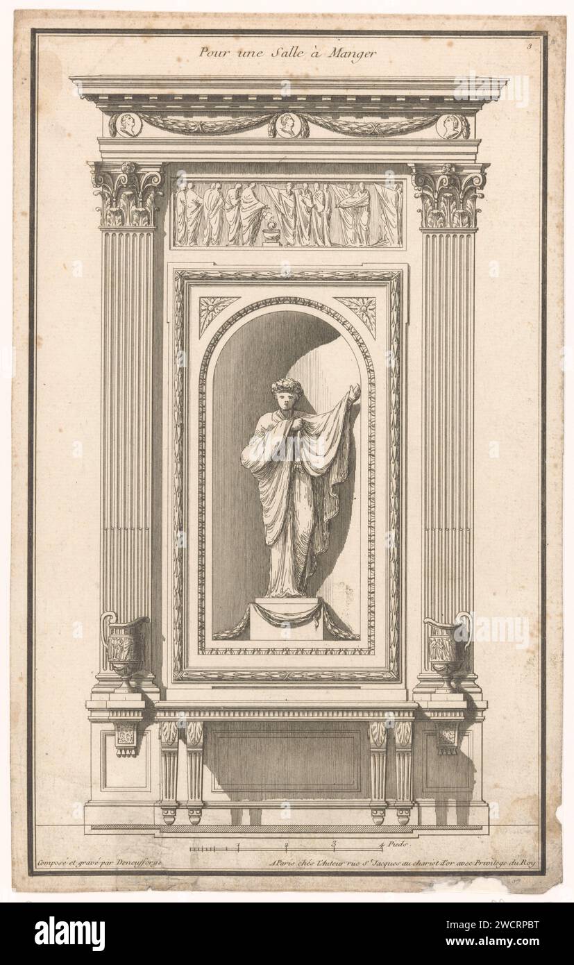 Dining room with image in Nis, Jean François de Neufforge, 1763 print ...