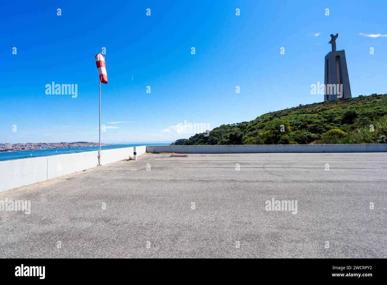windsock in operation with white background at the entrance of the 25 ...