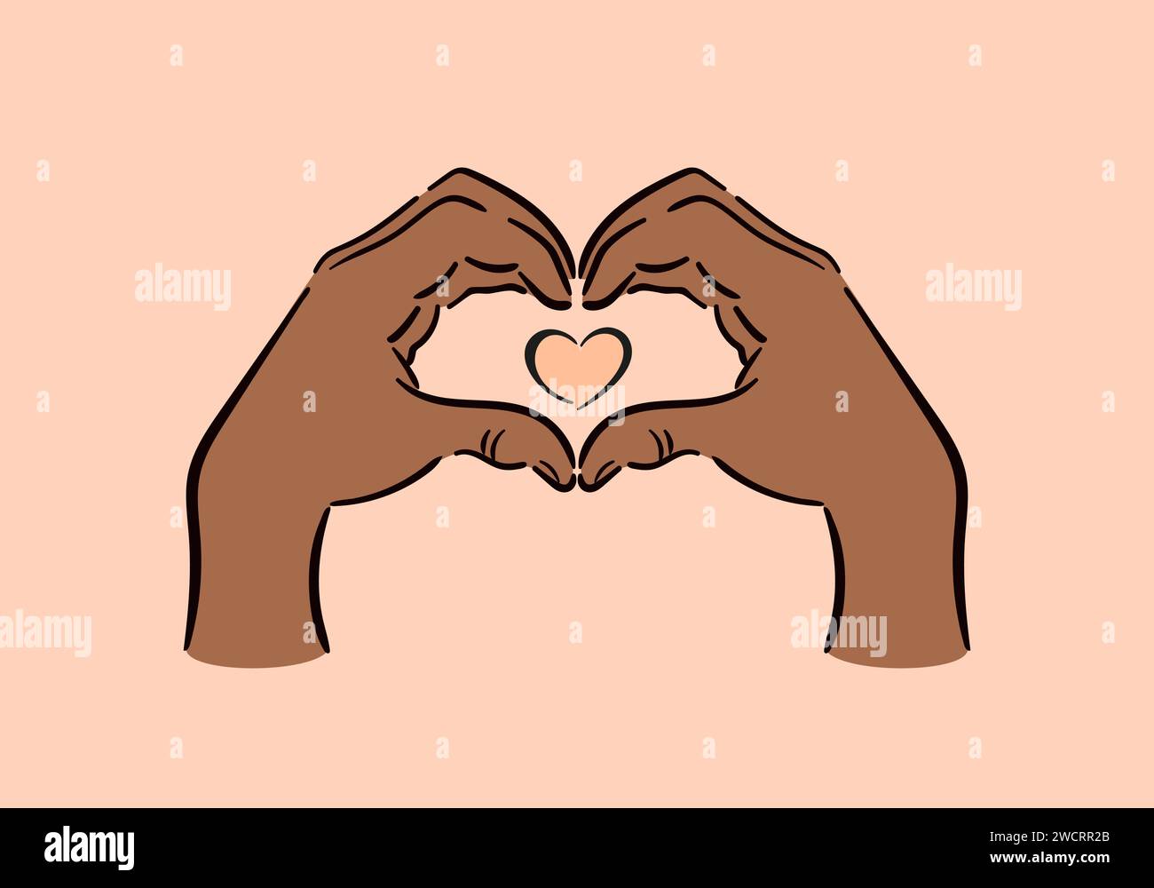 Hand Heart. Happy Valentines Day. gesture depicting love. Vector ...