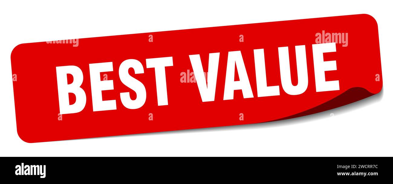 best value sticker. best value rectangular label isolated on white ...