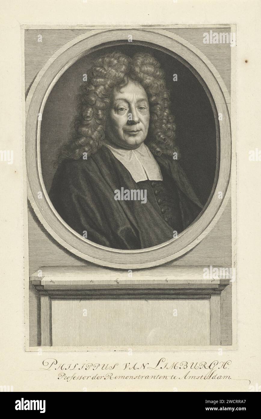 Portrait of Philippus van Limborch at the age of 78, Pieter van Gunst ...