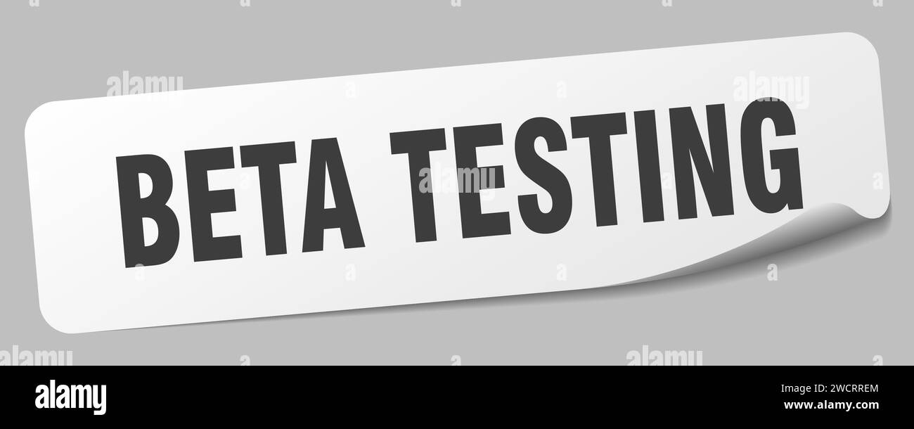 beta testing sticker. beta testing rectangular label isolated on white ...