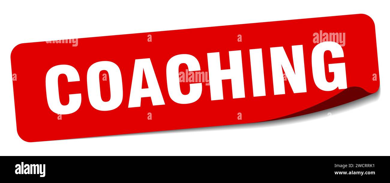 coaching sticker. coaching rectangular label isolated on white ...