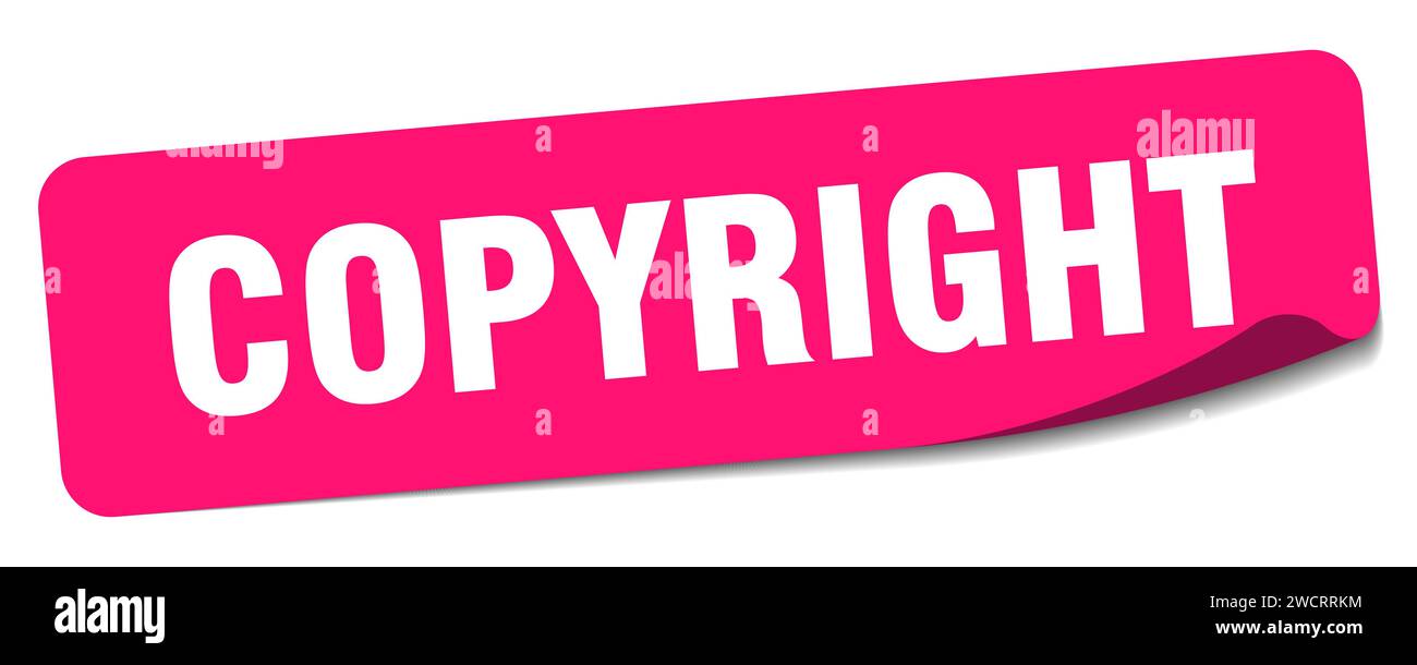 copyright sticker. copyright rectangular label isolated on white ...