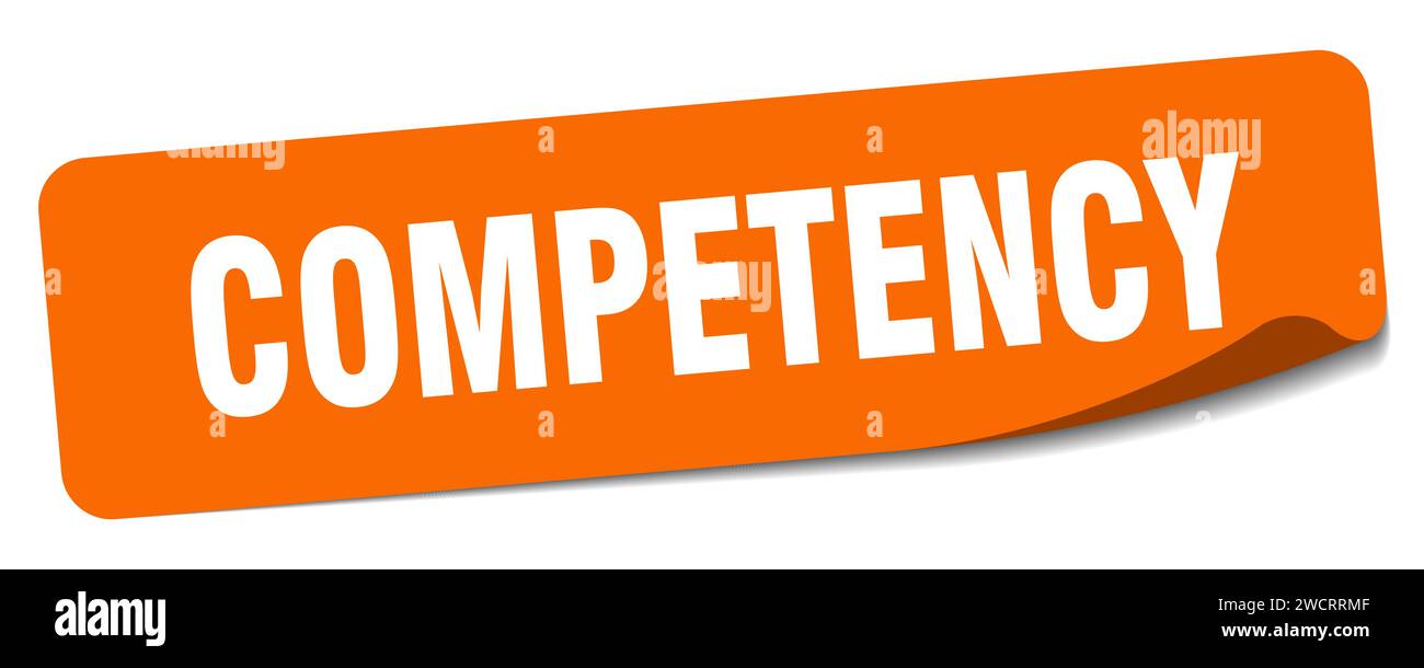 competency sticker. competency rectangular label isolated on white ...