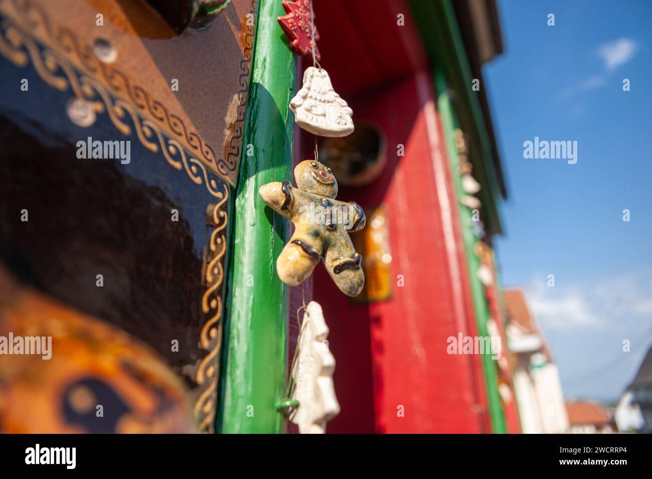 Display of ceramics and pottery items at shop, Soufflenheim, Alsace ...