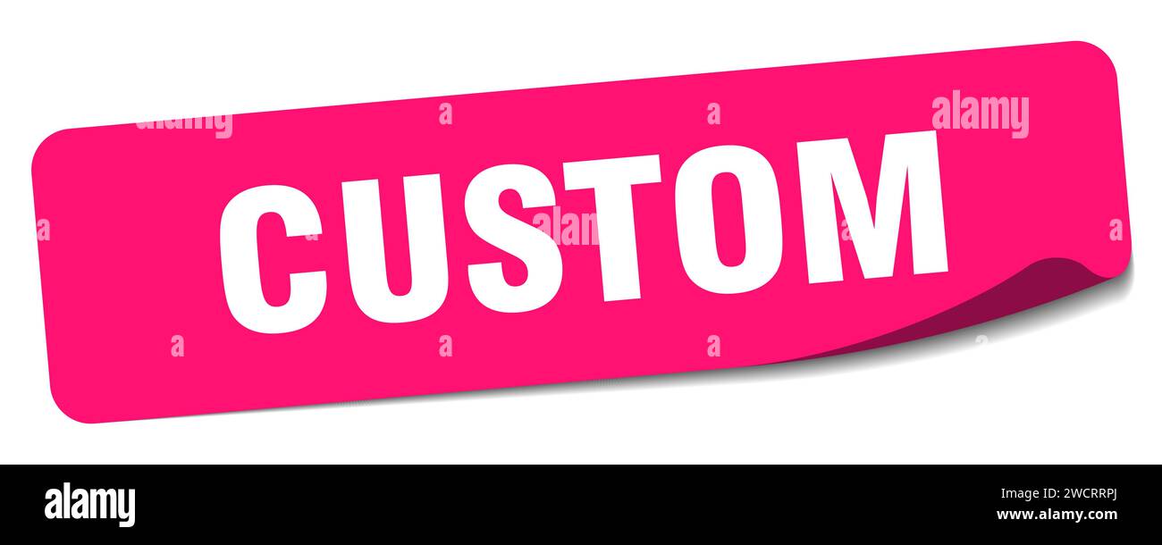 custom sticker. custom rectangular label isolated on white background ...