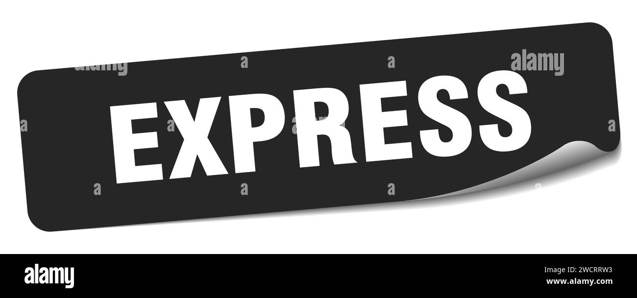 express sticker. express rectangular label isolated on white background ...