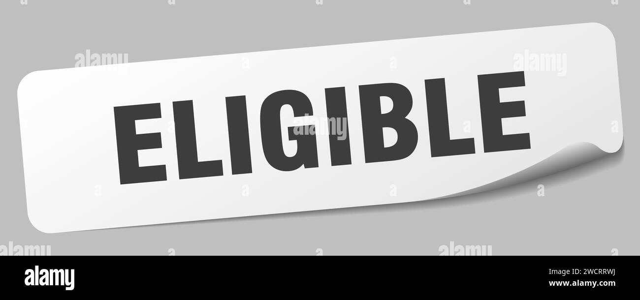 eligible sticker. eligible rectangular label isolated on white ...
